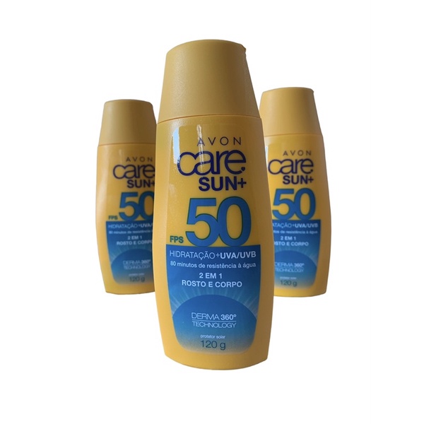 protetor solar 2 em 1 FPS 50 corpo e rosto Avon care sun+ 120g | Shopee Brasil