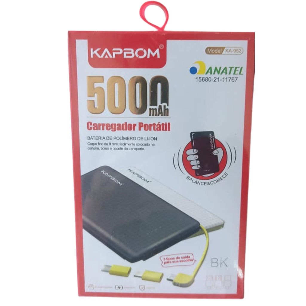 Power Bank kapbom 5000 Mah | Shopee Brasil
