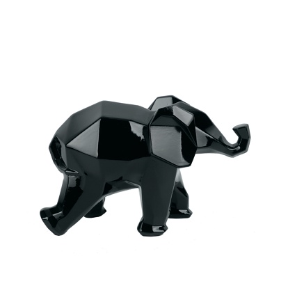 Escultura Elefante Geometrico Preto em Resina 16 x 10 x 8 - La Ruche ...