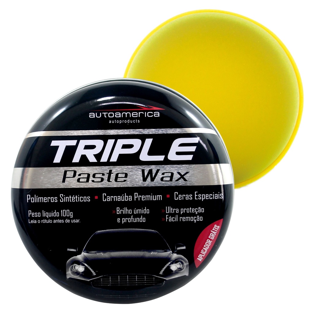 Triple Paste Wax Cera de Carnauba Autoamerica 100g - Escorrega o Preço