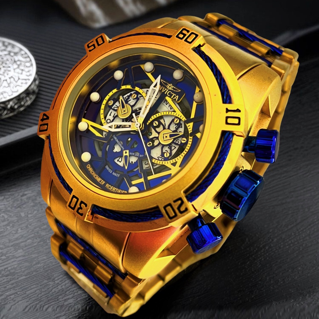 Relogio Cassino Dourado Pesado Luxo Qualidade Premium Banhado Ouro 18K ...