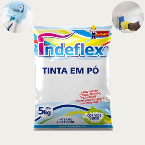 Tinta em Po Branco Econômica Interno e Externo 5kg Indeflex - Escorrega ...
