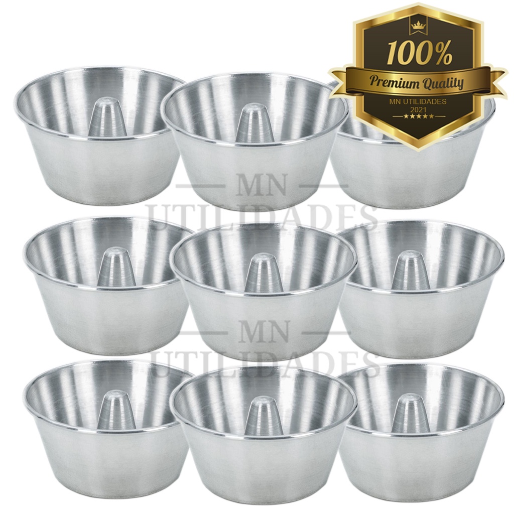 Kit 9 Forminhas 12 cm Mini Bolo Vulcao Pudim ( 12cm Boca / 8,0cm Fundo ...