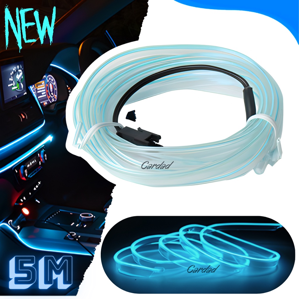 Fita Led Luz Interna Neon Painel Carro 5m Metros Tunning flexivel ...