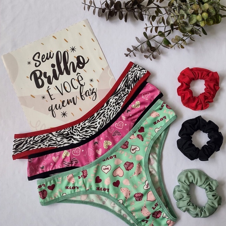 Kit Calcinha 3 UNIDADES com Xuxinha Calcinhas Estampada Conforto ...