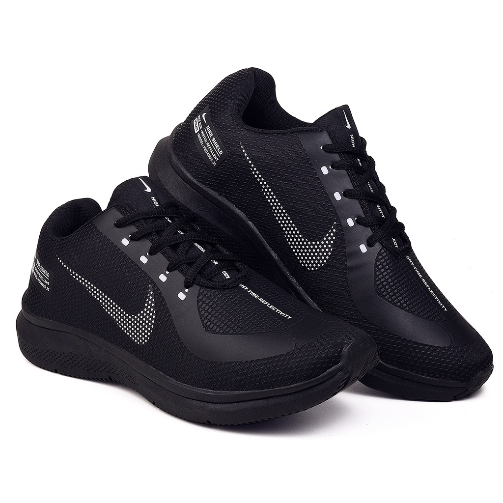Tenis Esportivo Masculino Shield Zoom Preto Preto Corrida Academia Dia ...