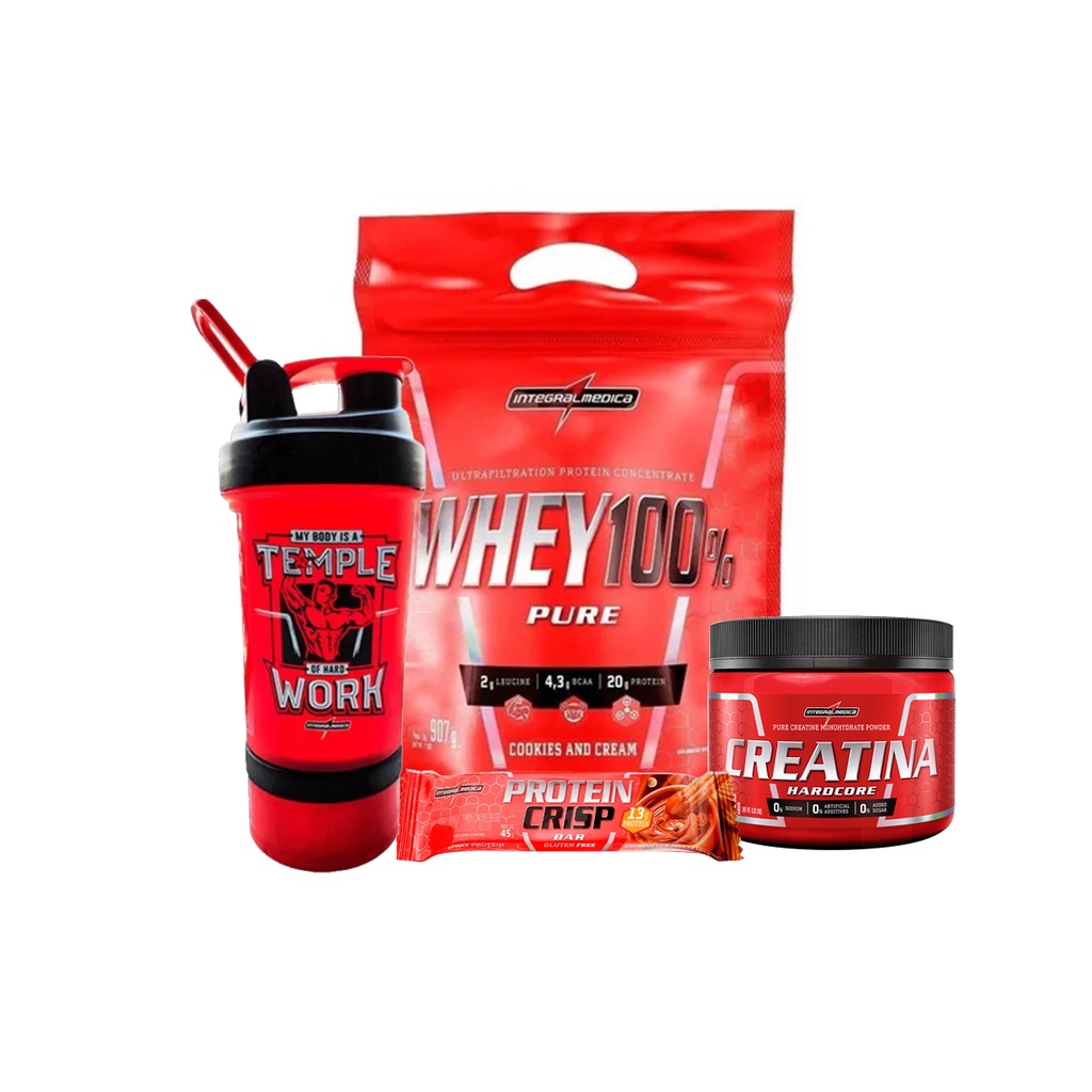 Integralmedica Whey 100 Pure Refil 907g Creatina Hardcore 150g