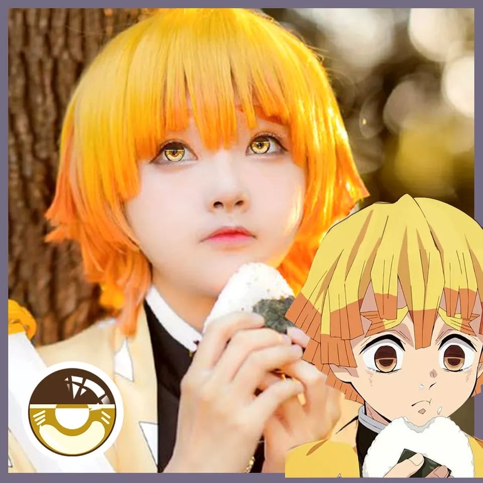 Lente de Contato Cosplay Zenitsu Agatsuma - Demon Slayer: Kimetsu no ...