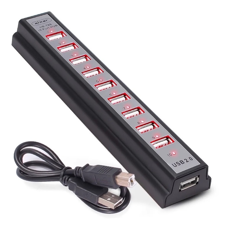 Adaptador Hub Usb 10 Portas HB-T69 USB | Shopee Brasil