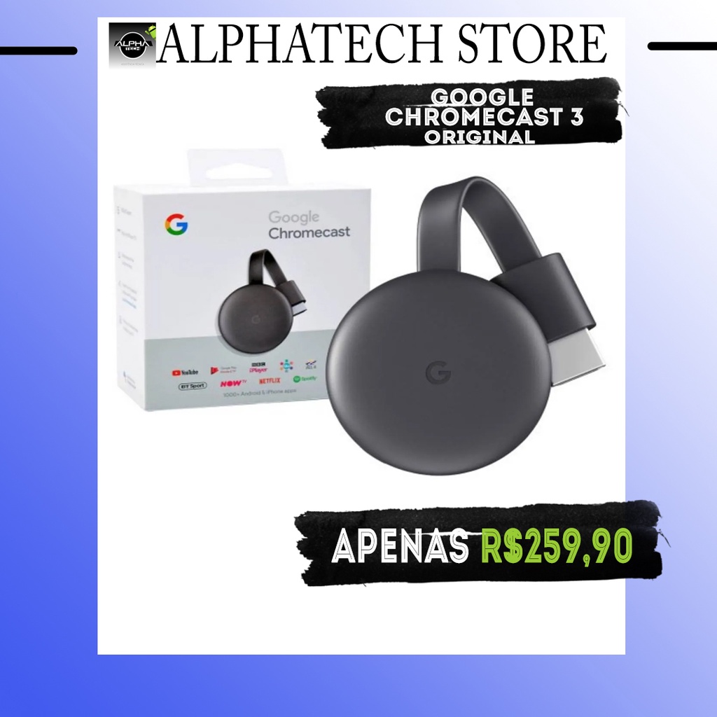 Google Chromecast 3- ORIGINAL LACRADO | Shopee Brasil