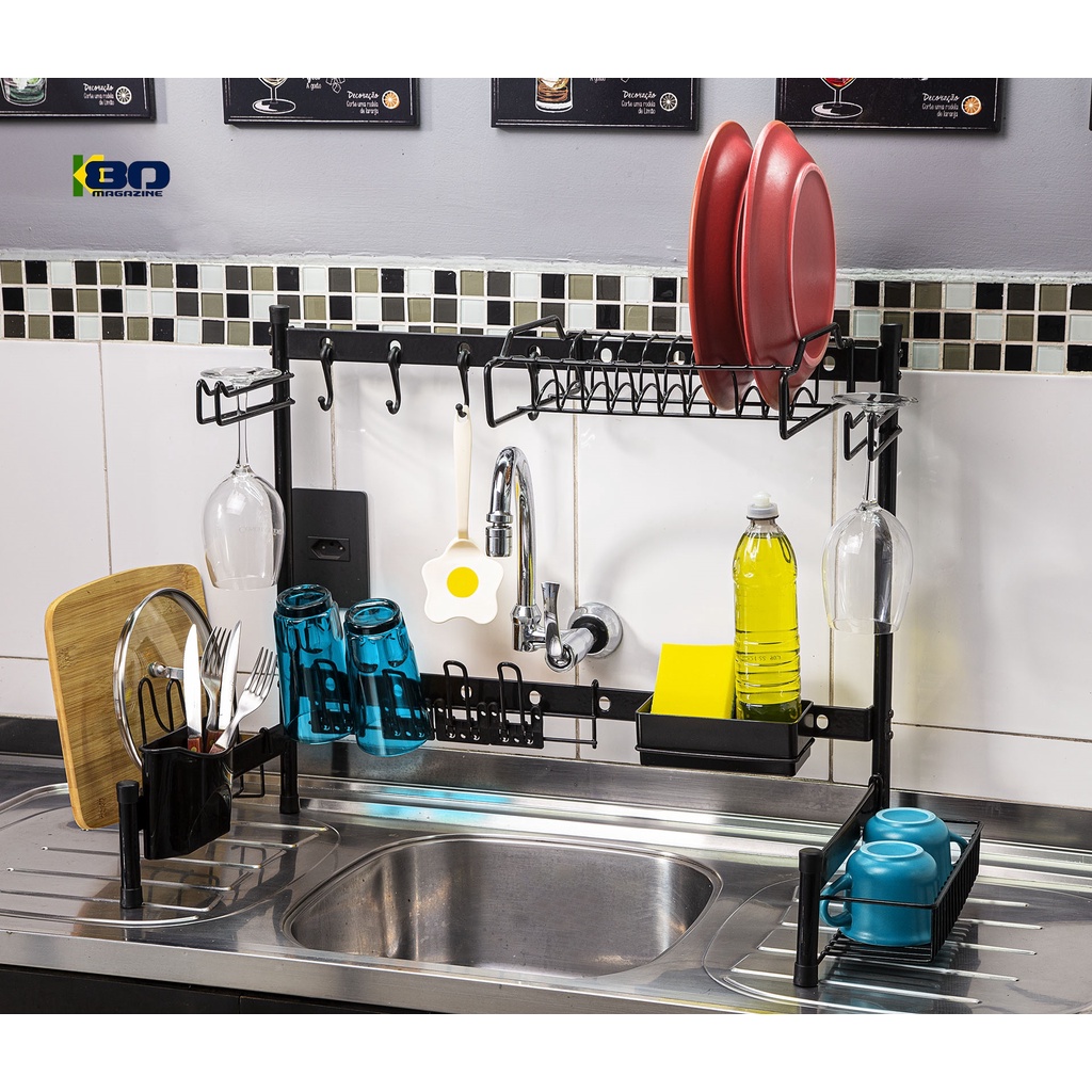 Escorredor Kitchen Rack Aço Inoxidável 65cm Organizador Louça ...