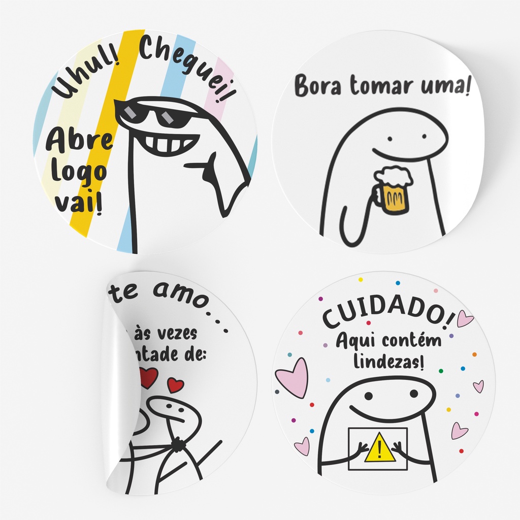 500 Adesivos Divertidos em Vinil Meme Personagem Flork 3x3cm | Shopee ...