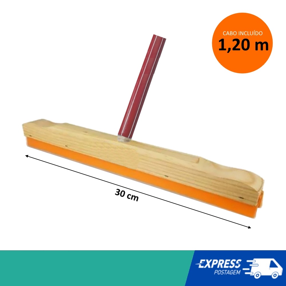 RODO PARA LIMPEZA 30CM COM CABO 1,20M DE MADEIRA | Shopee Brasil