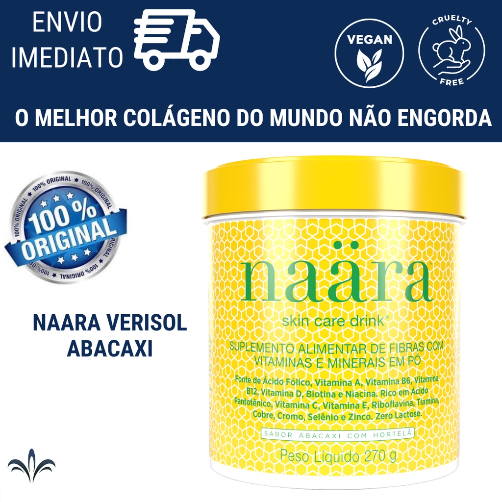 Naara O Melhor Colágeno Verisol Não Engorda! Peptídeo Abacaxi com ...