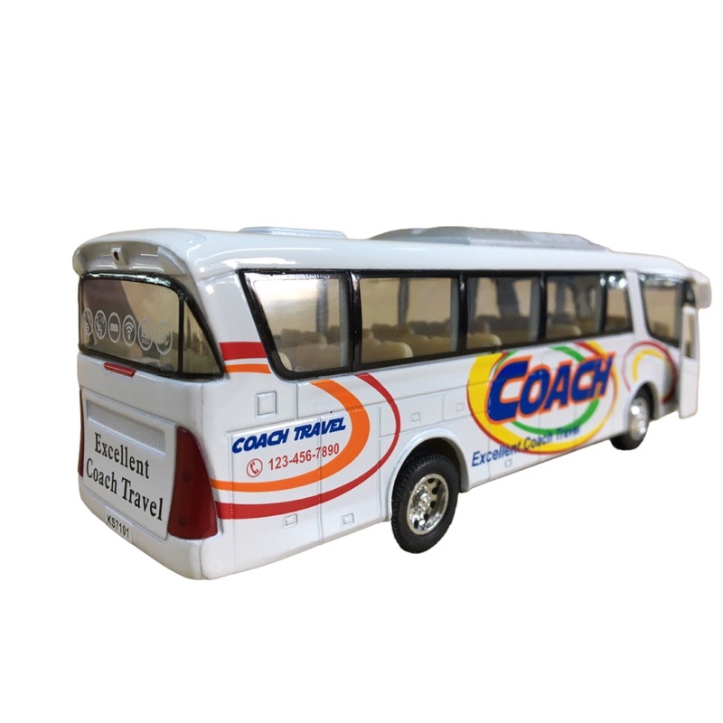 Miniatura Onibus Coach Kinsfun Branco | Shopee Brasil