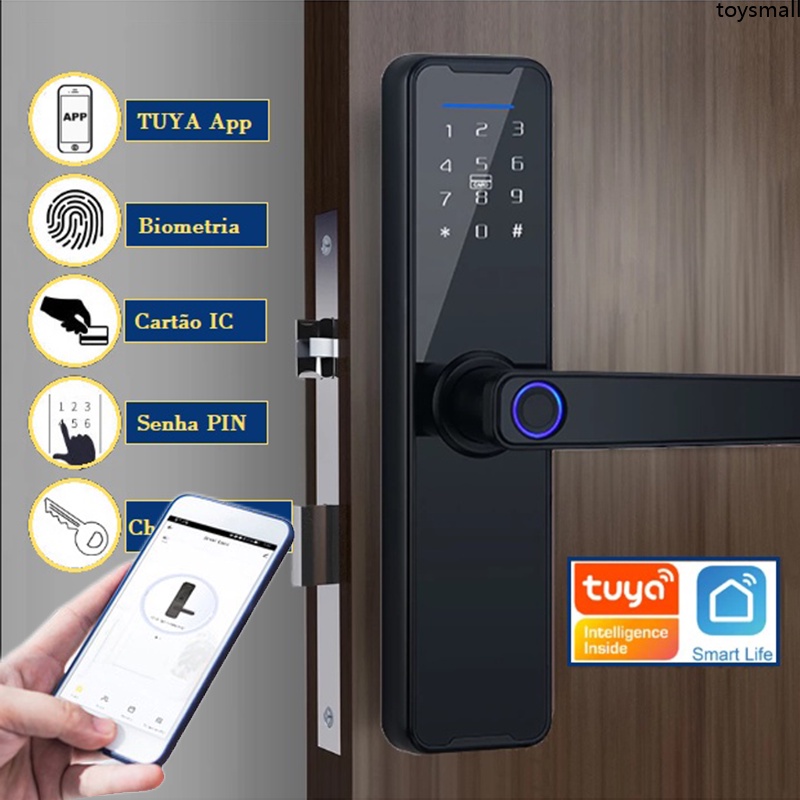 Tuya Wifi Eletrônico Fechadura Da Porta Inteligente Com Impressão ...