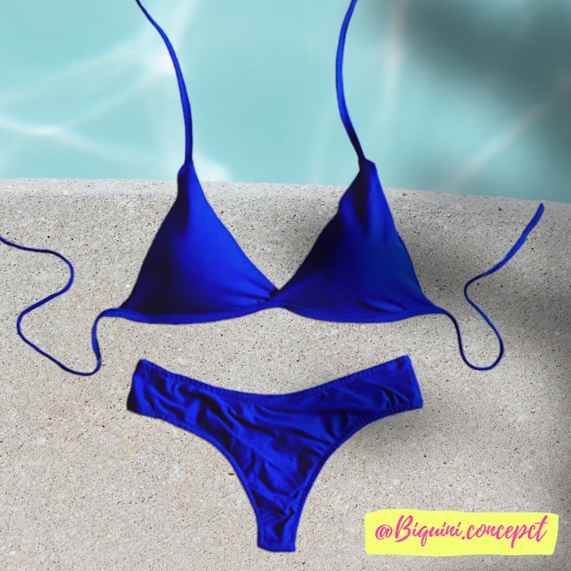 Biquini Azul Royal Asa Delta Com Bojo Shopee Brasil
