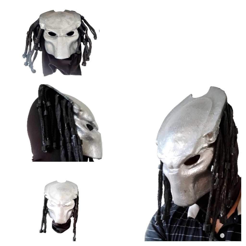 Mascara Fantasia Predador Cabelo Cosplay 3d com Touca Ninja Predator O ...