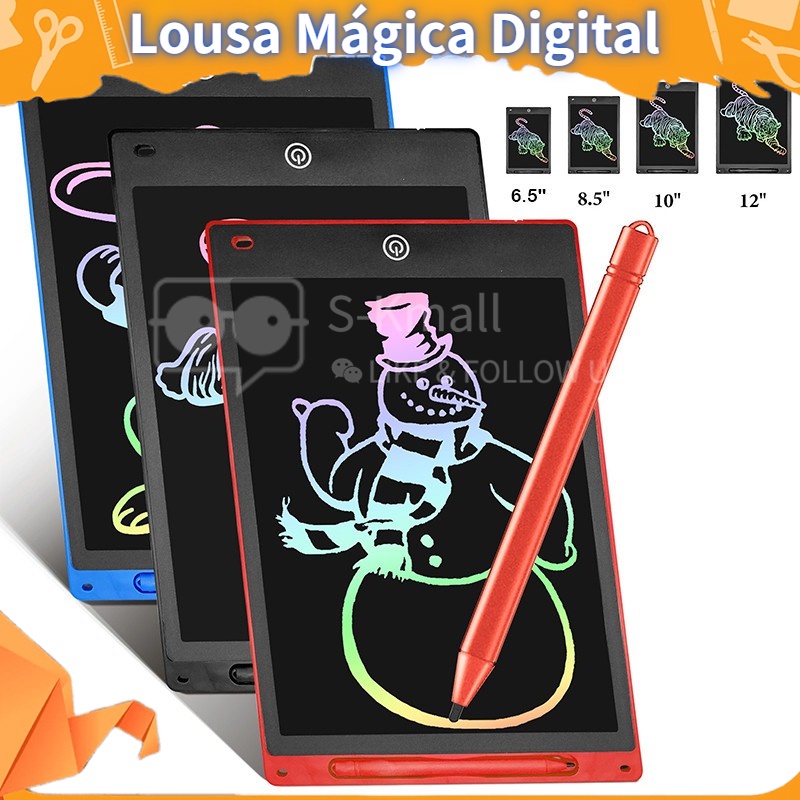 Lousa Mágica Tablet Infantil Digital De Escrever E Desenhar 4.4/8.5/10/ ...