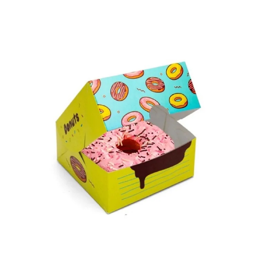 Caixa/ Embalagem Para 1 Donuts- Impressa- 50 Unidades | Shopee Brasil
