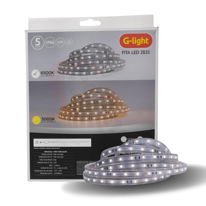 Fita LED 2835 14MM IP66 5M 220V - G-light | Shopee Brasil