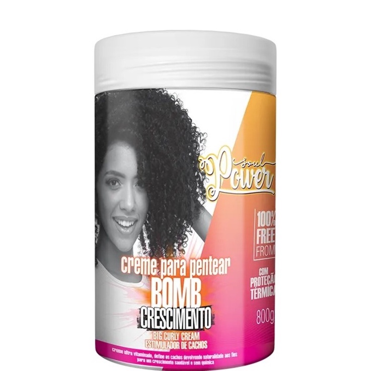 Soul Power Curly Cream Bomb Crescimento Creme de Pentear 800g | Shopee ...