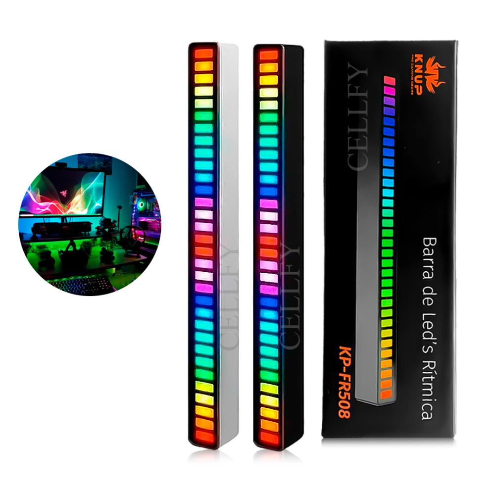 Barra de Led Rítmica RGB Sensor de Som Gamer Decorativo USB | Shopee Brasil