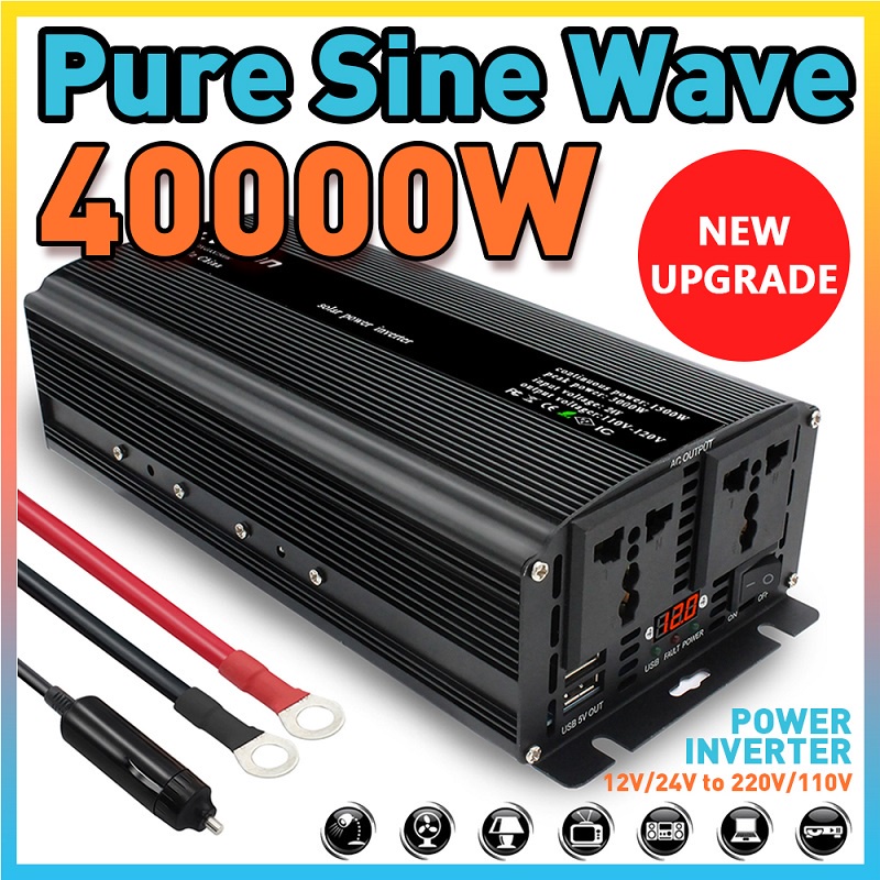 Inversor De Energia Para Carro Upraded DC 12V/24V AC 220V 110V 40000W Conversor De Tensão ...