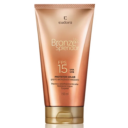 Protetor Solar e Bronzeador Eudora Corporal FPS15 Bronze Splendor 150ml ...