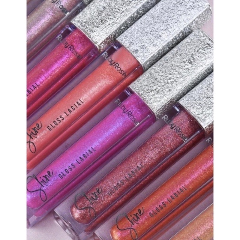 Gloss Labial Shine Glitter Ruby Rose | Shopee Brasil