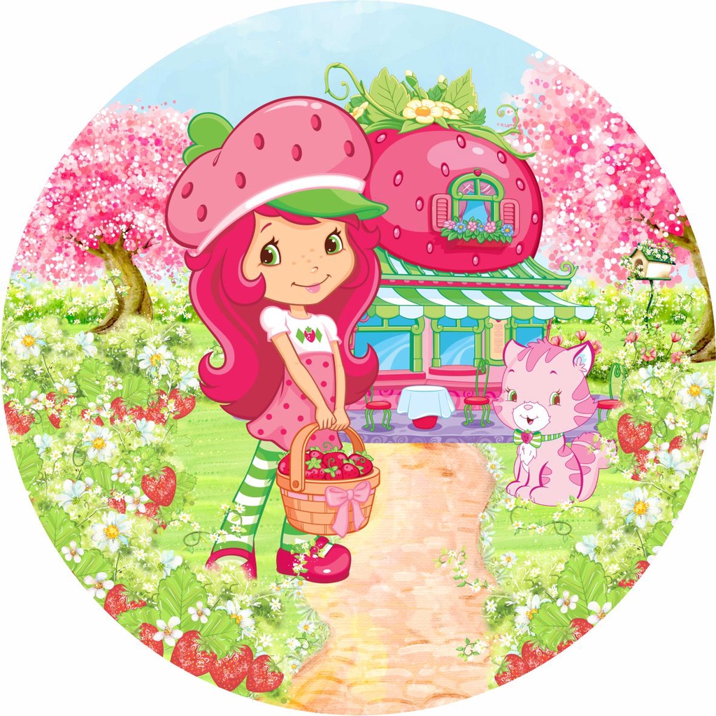 Painel Redondo Tecido Sublimado Moranguinho 4 | Shopee Brasil