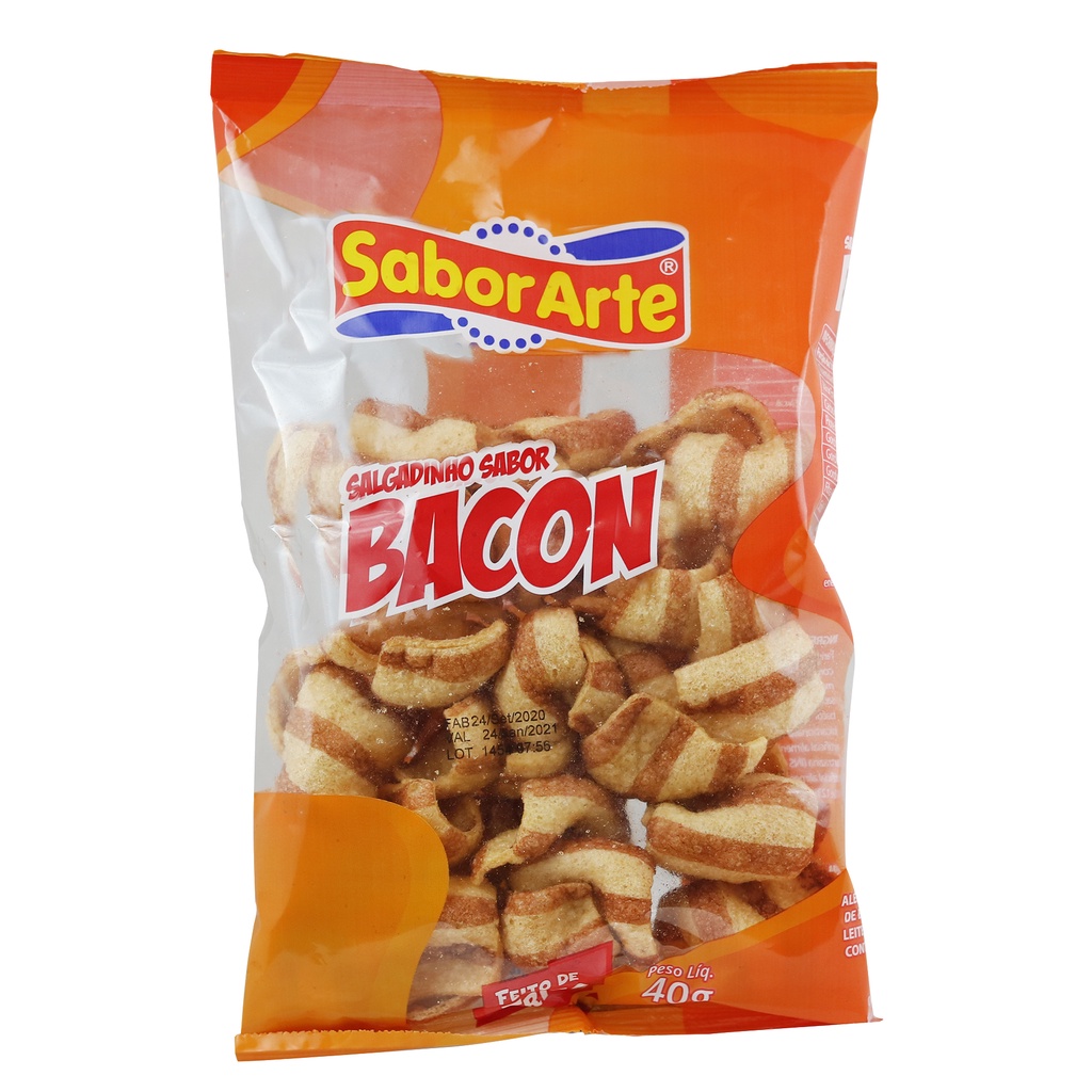 Salgadinho Sabor Bacon SaborArte 90g | Shopee Brasil