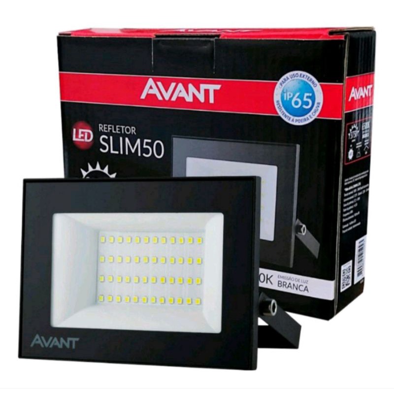 kit 2 Refletores Led 50w Slim Bivolt 6500k Avant | Shopee Brasil
