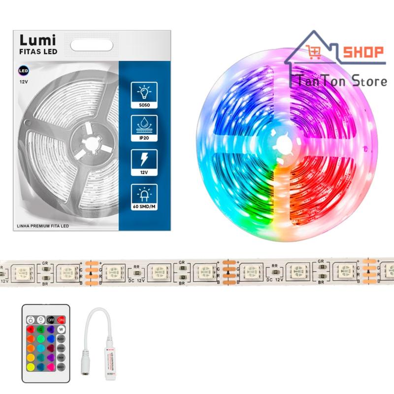 Fita Led Rgb 16 Cores 5050 10m 12v Ip20 C/ Fonte Decorativo Pronta ...