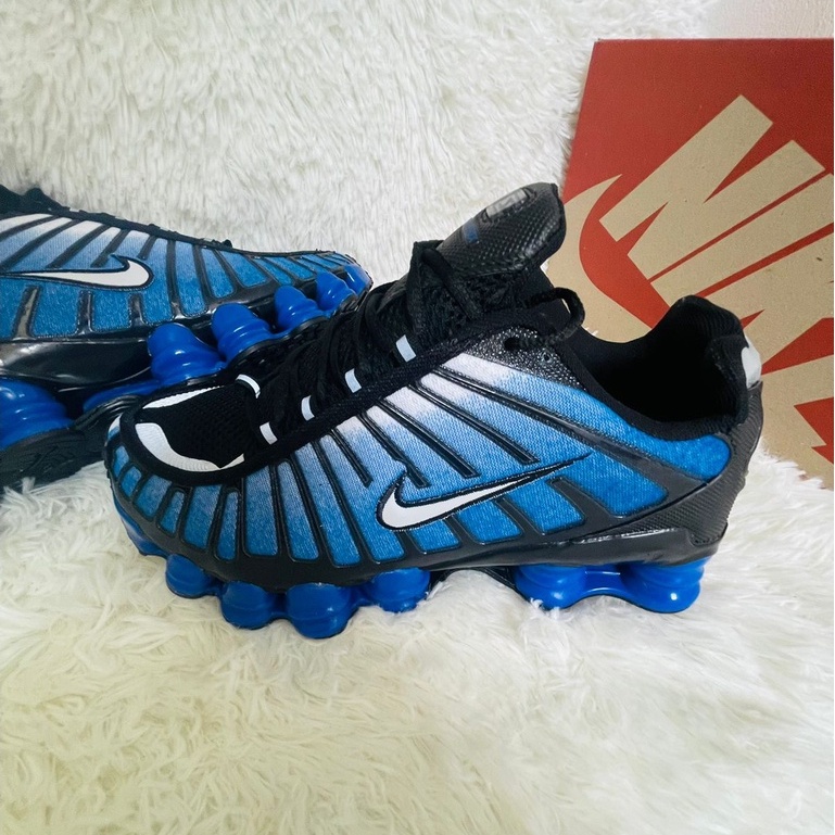 Tenis Nike Shox 12 Molas Azul Degrade REFLETIVO MEGA DESCONTO! | Shopee Brasil