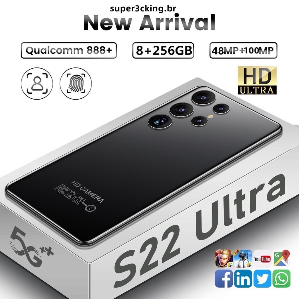 Celular Galaxy S22 Ultra 7,3 Polegadas 12GB 512GB 5G Android Versão Global Smartphone ...