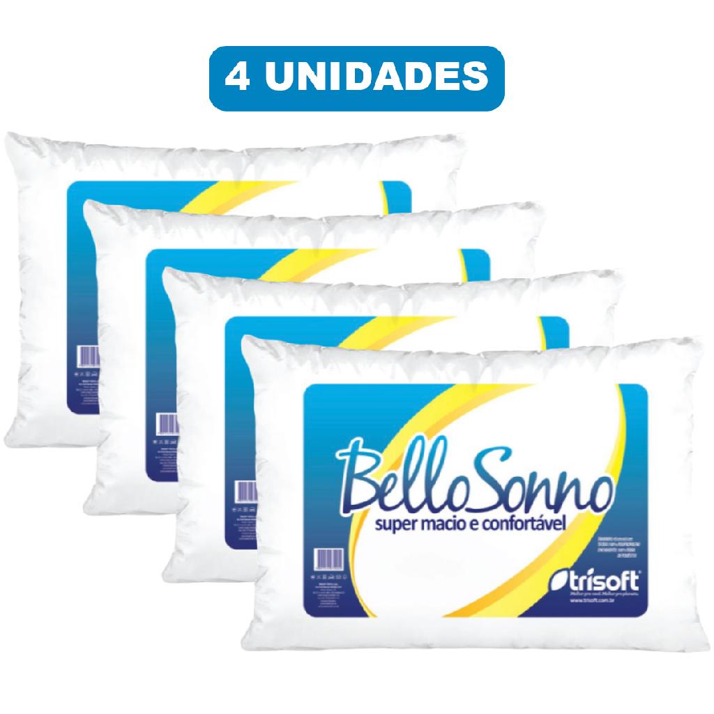 Kit 4 Travesseiro Antialergico Macio Confortavel Siliconada - Faz a Boa!