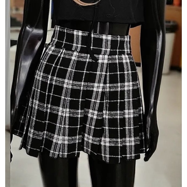 Saia Colegial Plissada Saia Xadrez Pregada Colegial egirl Cosplay Kpop | Shopee Brasil