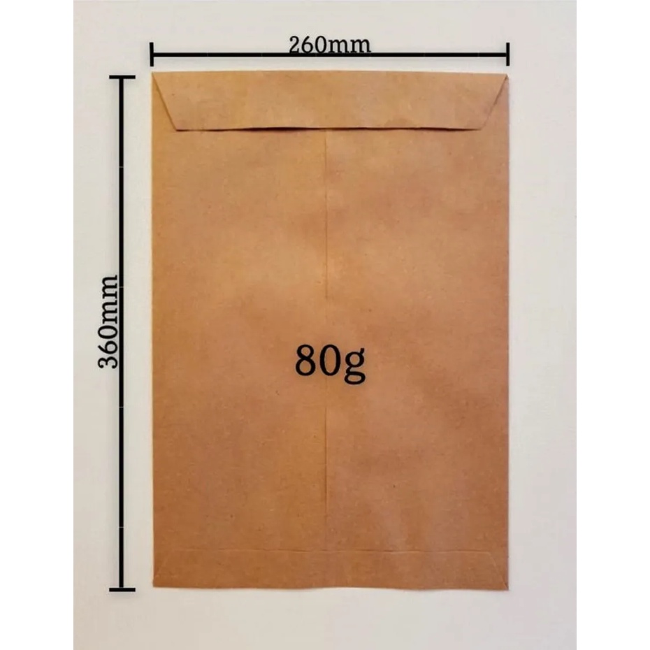 Envelope 260mmx360mm Saco Kraft Natural Pardo 20/50 ou 100 Unidades ...