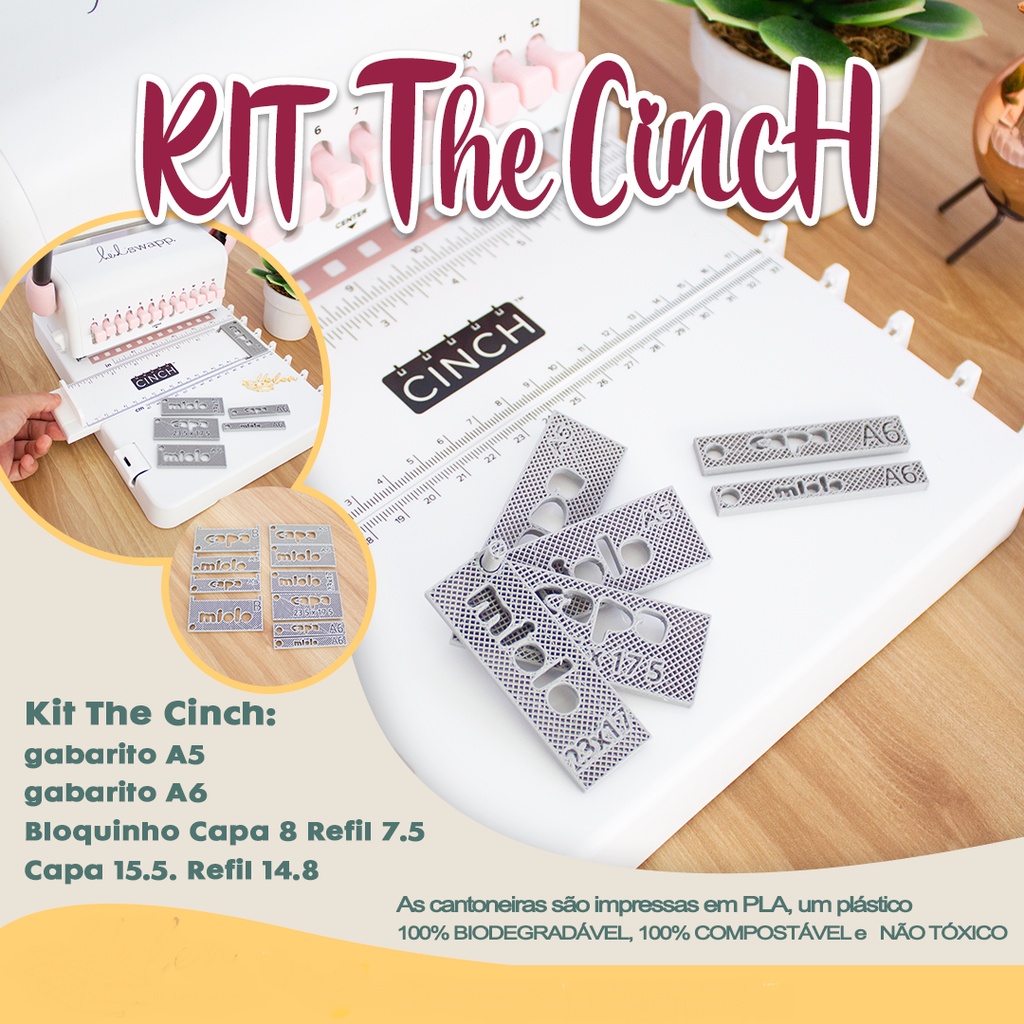 Gabarito The Cinch Gabarito De Furos quadrado Encadernadora, kit The ...