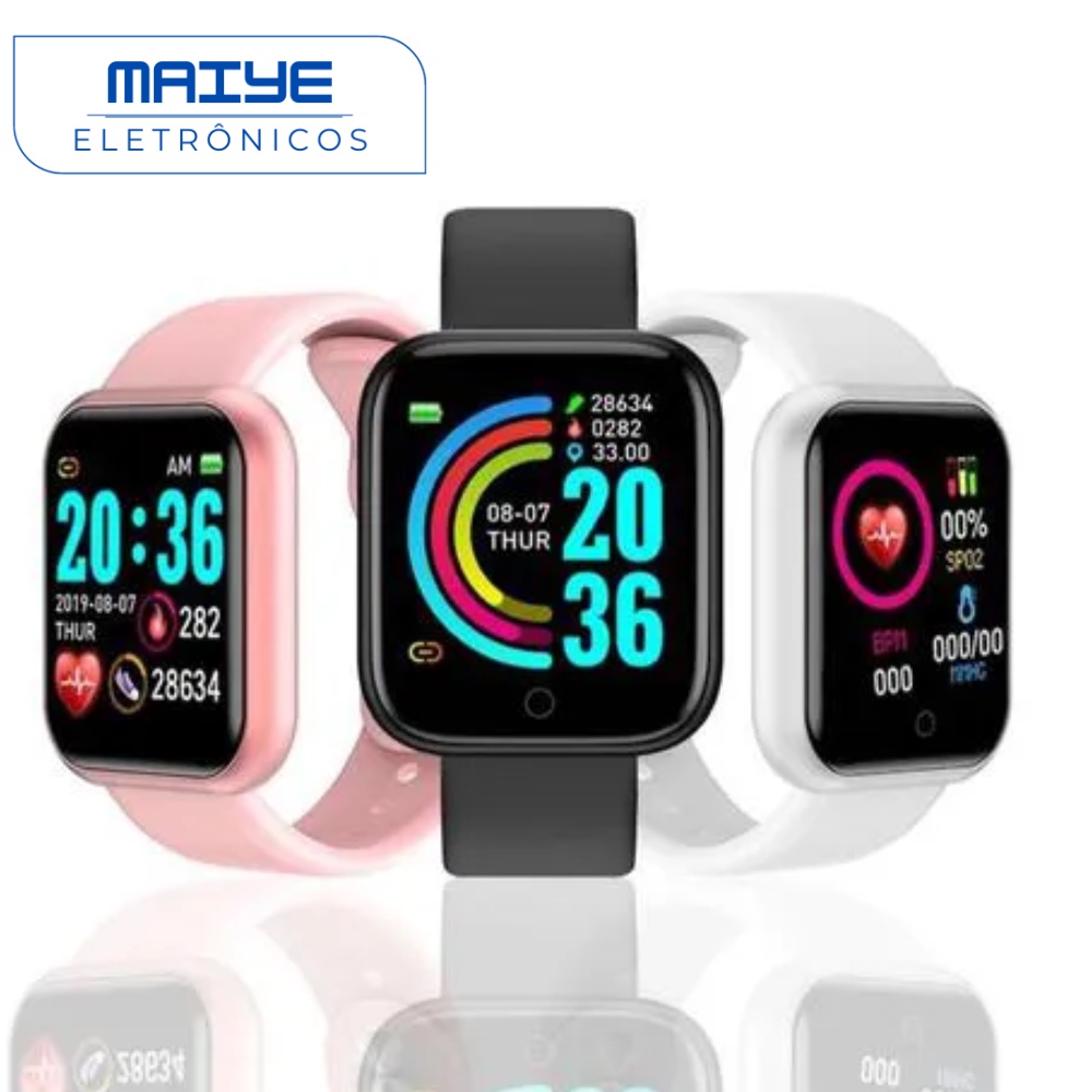 Relógio D20/Y68 Macaron Smartwatch Inteligente - Escorrega o Preço
