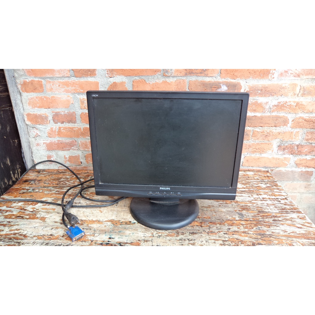 monitor philips hwc8170t 170cw8fbj/78 170cw8 17 polegadas wide preto com cabos | Shopee Brasil