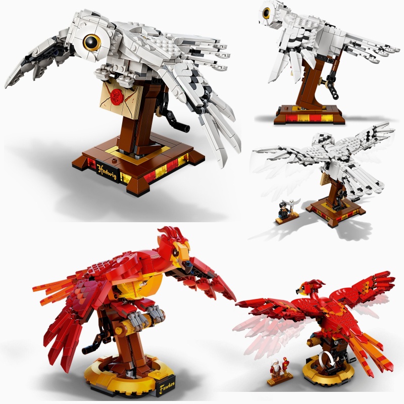 Harry Potter Série Lego 75979 Hedwig 76394 Phoenix Fawkes Modelo Blocos ...