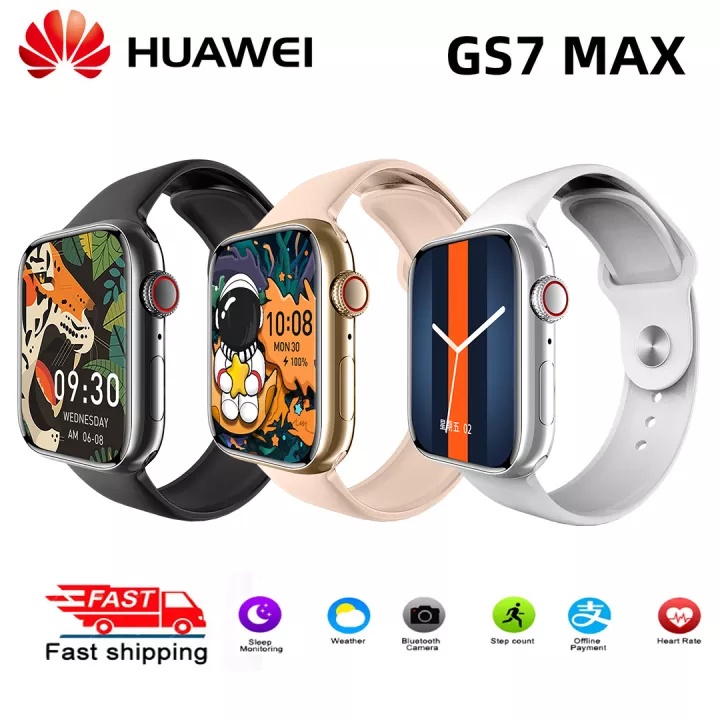 Smartwatch HUAWEI GS7 MAX À Prova D'água Bluetooth GPS Android Monitor De Frequência Cardíaca ...