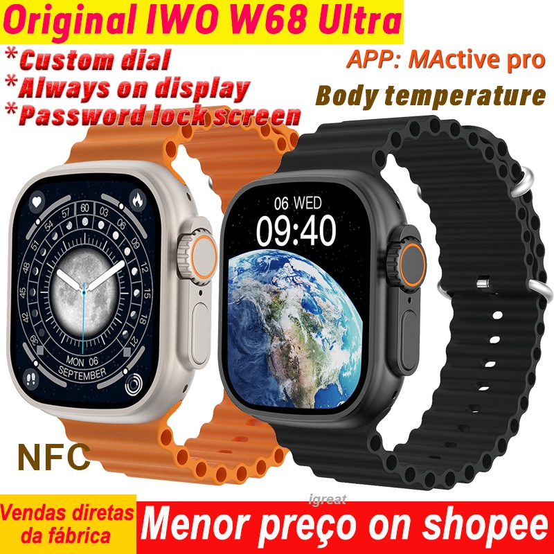 Smartwatch W68 Ultra Serie 8 Nfc Tela 2.0 Max 49mm Original - Escorrega ...