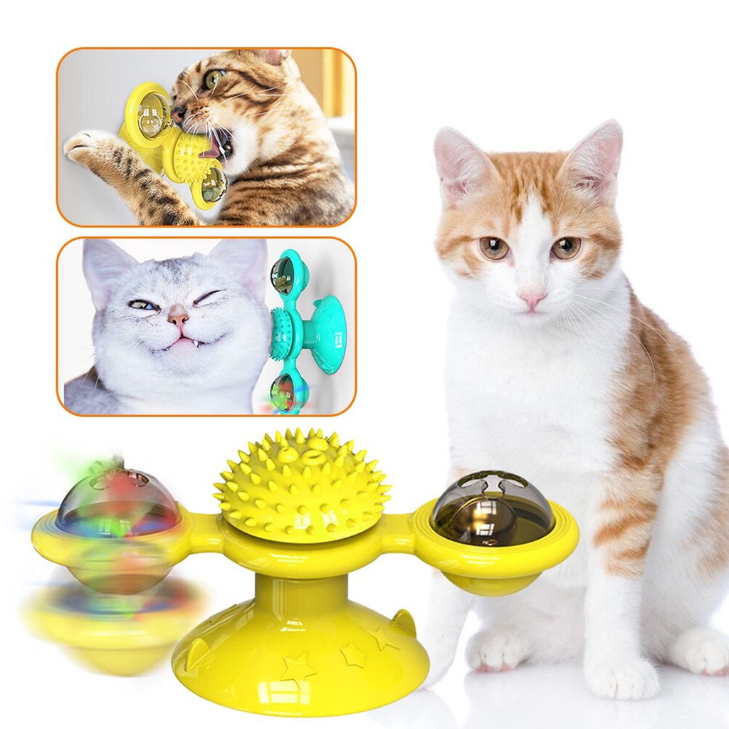 Brinquedo Giratório Interativo Para Gato Bolinha Pisca Catnip ...