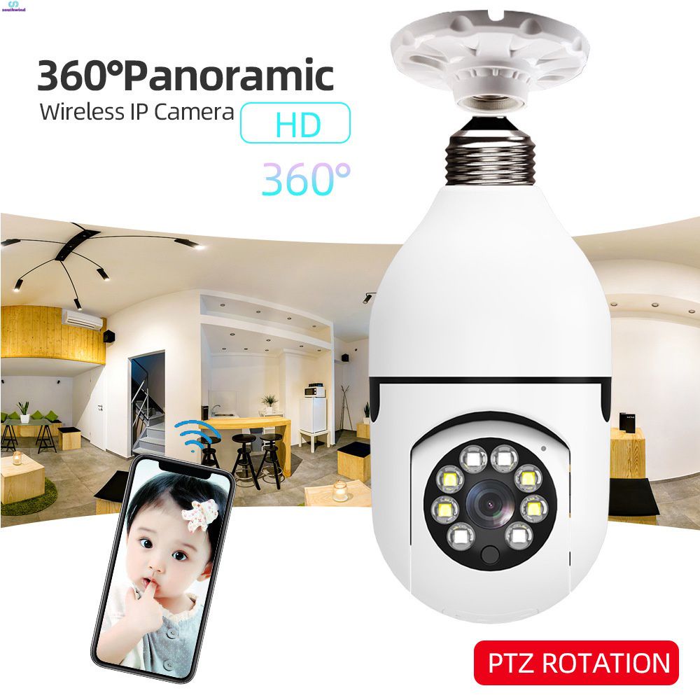 Câmera Sem Fio À Prova D'água E27 Cctv Ip66 Motion Auto Tracking 2.4ghz Wifi Twoway Talk Full ...
