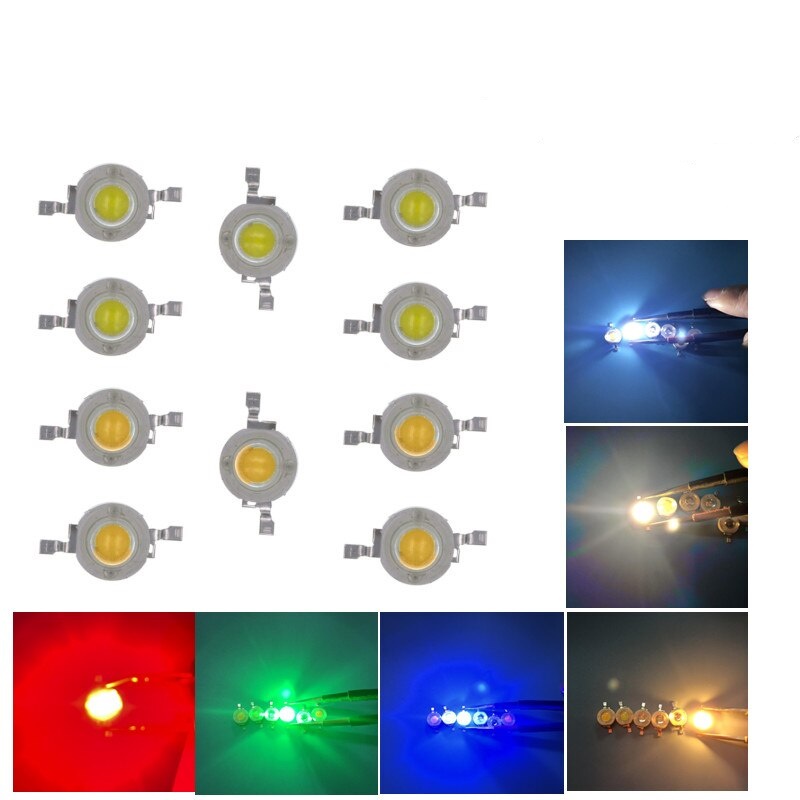 Chip Led 3V 100pçs - Chip 1w potência - 100 unidades de chip led 3v ...