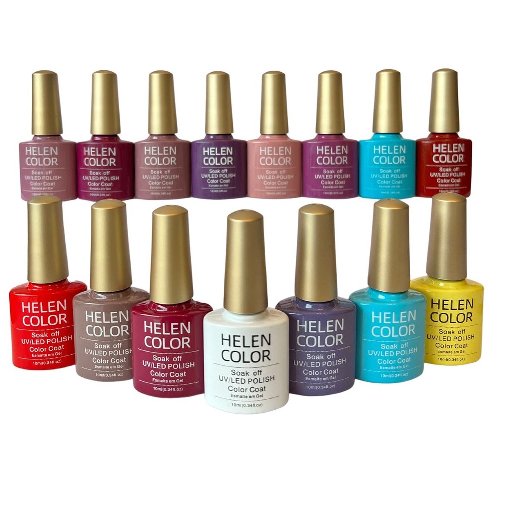 Esmalte em gel Helen Color 10ml esmalte seca na cabine | Shopee Brasil