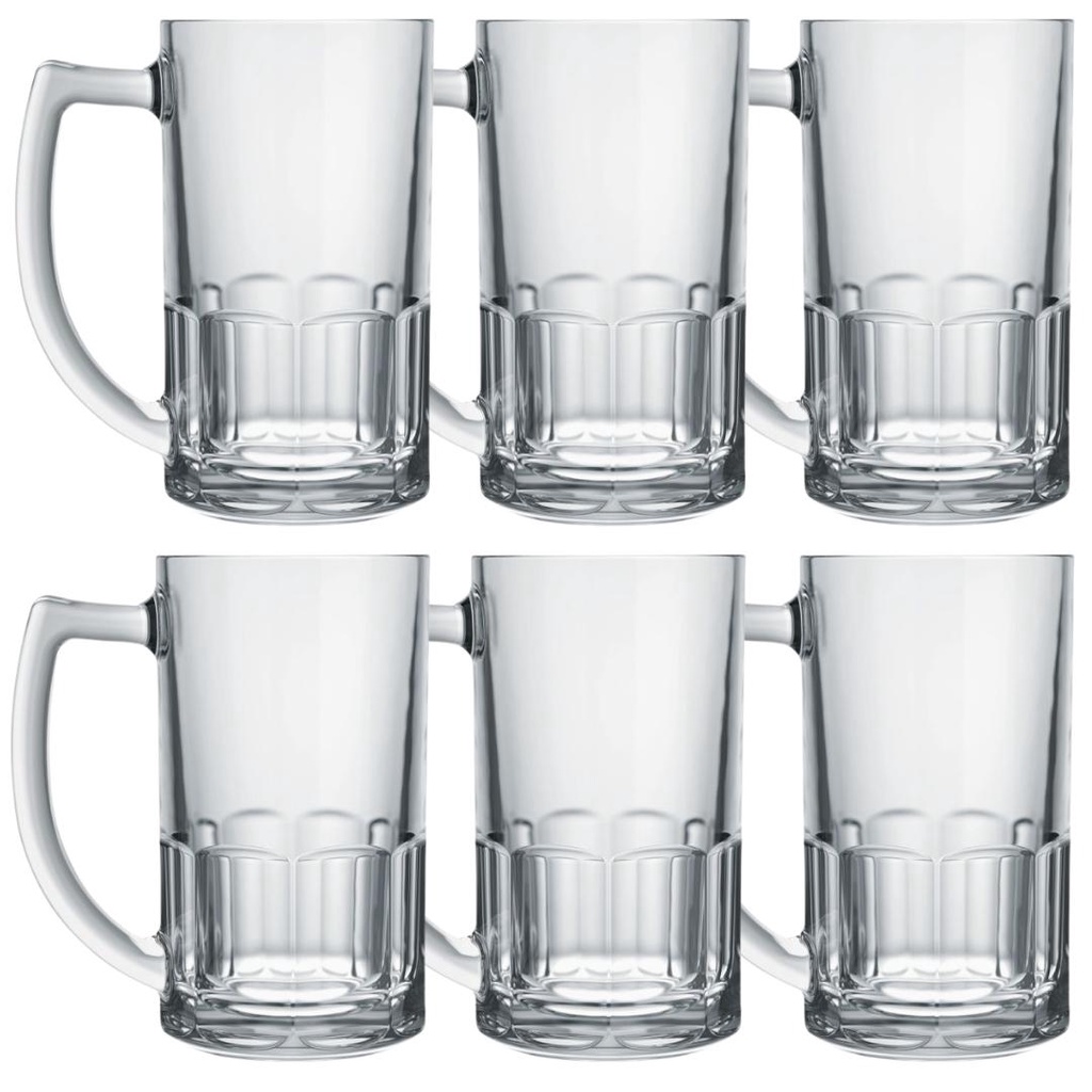 Jogo de 6 Canecas de Vidro Chopp Cerveja Festa 340 ml para Personalizar | Shopee Brasil